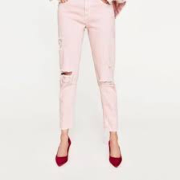 Zara | Jeans | Zara Denim Jeans In Light Pink | Poshmark